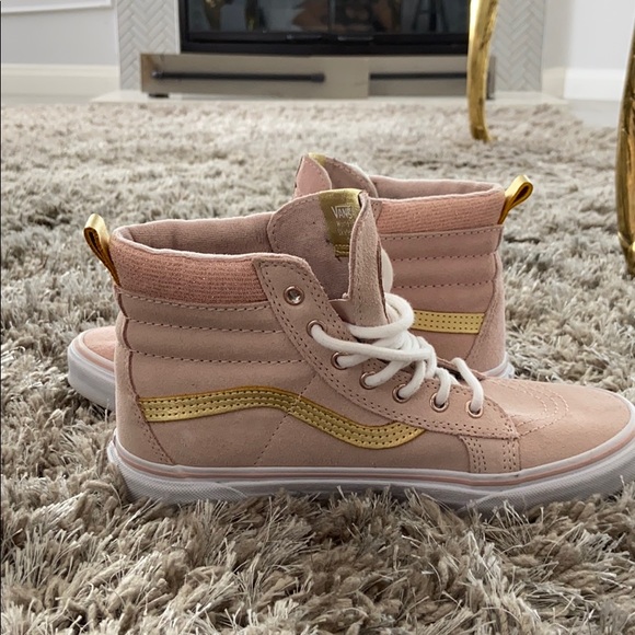 Vans | Shoes | Baby Pink Gold Vans | Poshmark